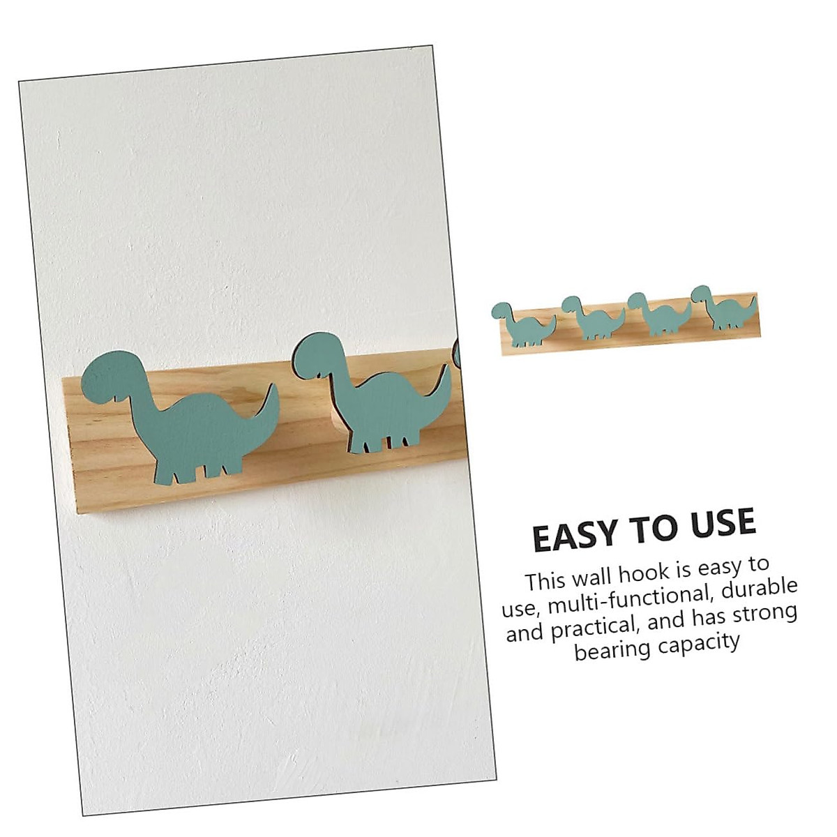 Dinosaur Hook Entryway Rack Hangers for Kids Wall-Mounted Hook Bedroom Hook Hat Hook Single Towel Hook Entry Hooks Kids Decor Home Decor Shower Room Hooks Wooden Coat Child Storage