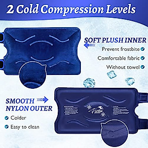 IPOW 2 Pack 20’’ XXXL Knee Ice Pack Wrap, Reusable Cold Pack Wrap Around Entire Knee After Surgery, Soft Gel Ice Bags for Injuries, Cold Therapy, Knee Surgery Recovery Aids, Swelling, 1 Pack