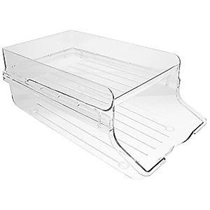 UPKOCH Stackable Refrigerator Organizer Bins Soda Can Dispenser Beverage Drink Holder Clear Plastic Canned Food Pantry Storage Rack for Fridge Freezer Kitchen Countertop Cabinet