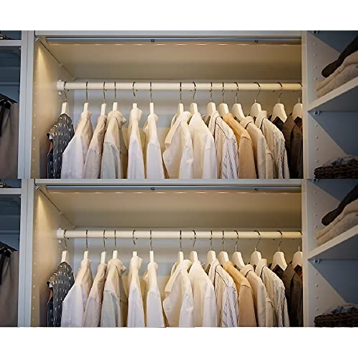 I-K-E-A KOMPLEMENT PAX Wardrobe Clothes Rail, White Closet Rod Hanging Storage Organizer 19 5/8 Inches, 2 Pack