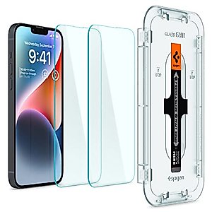 Spigen Tempered Glass Screen Protector designed for iPhone 14 / iPhone 13 Pro/iPhone 13 [Sensor Protection / 2 Pack]