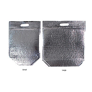 MUTJIM Reusable Insulated Easy Zip Open and Lock Cold & Hot Pouch Lunch Bag Thermal Aluminum Foil Picnic Camping Grocery Waterproof Bags + Icepack (10pcs, Large)