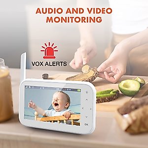 REXING BM1 Baby Monitor w/Recording Capabilities 4.5” IPS Display, 720p Video/Audio, Two-Way Talking, Microphone/Speaker, 1000ft Range, Night Vision,Thermal Monitor, Cry/Sound Detection,Lullaby Music