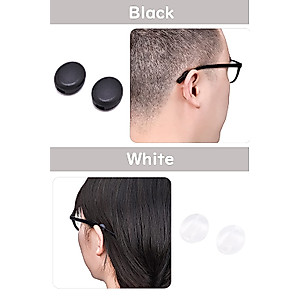 OPUGIT Silicone Eyeglasses Temple Grips Retainer, 2021 Upgraded Mini Round Eyewear Retainer, Anti-Slip Glasses Retainers, Frame Grips for Spectacle, Sunglasses, Glasses, Eyewear, 10 Pairs,Black