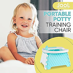 Portable Potty Training Chair with Travel Bag, Foldable, Indoor/Outdoor Use, Camping, Includes 30 Replacement Bags - Jool Baby