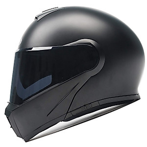Motorcycle Modular Flip-up Helmet DOT and ECE Approved - YEMA YM-929 Motorbike Casco Moto Bike Racing Helmet with Sun Visor for Adult,Youth Men and Women - Black,M