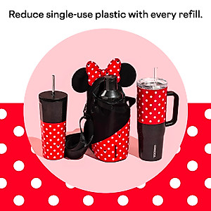 Corkcicle x Disney Minnie Mouse Cruiser Insulated Tumbler with Handle and Straw, Polka Dot Red, 40 oz – Reusable Water Bottle Keeps Beverages Cold 20hrs, Hot 9hrs – Cupholder Friendly, Spill Proof