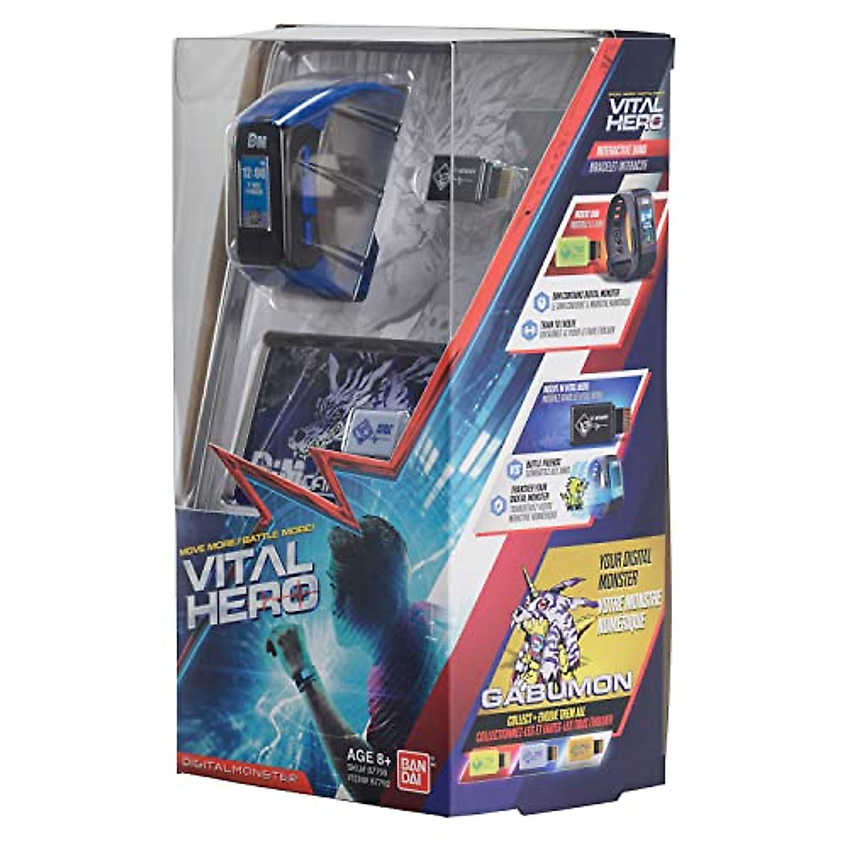 Bandai Namco - Digimon - Vital Hero Interactive Fitness Tracker/ Digital Watch/ Virtual Pet (Blue)