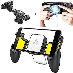 KingTSYU Mobile Game Controller with Clooing Fan, Mobile Gaming Handle with Triggers for 4-6.7" iPhone/Android Phone, Phone Gaming Joystick Gamepad Grip for PUBG/COD/Call of Duty