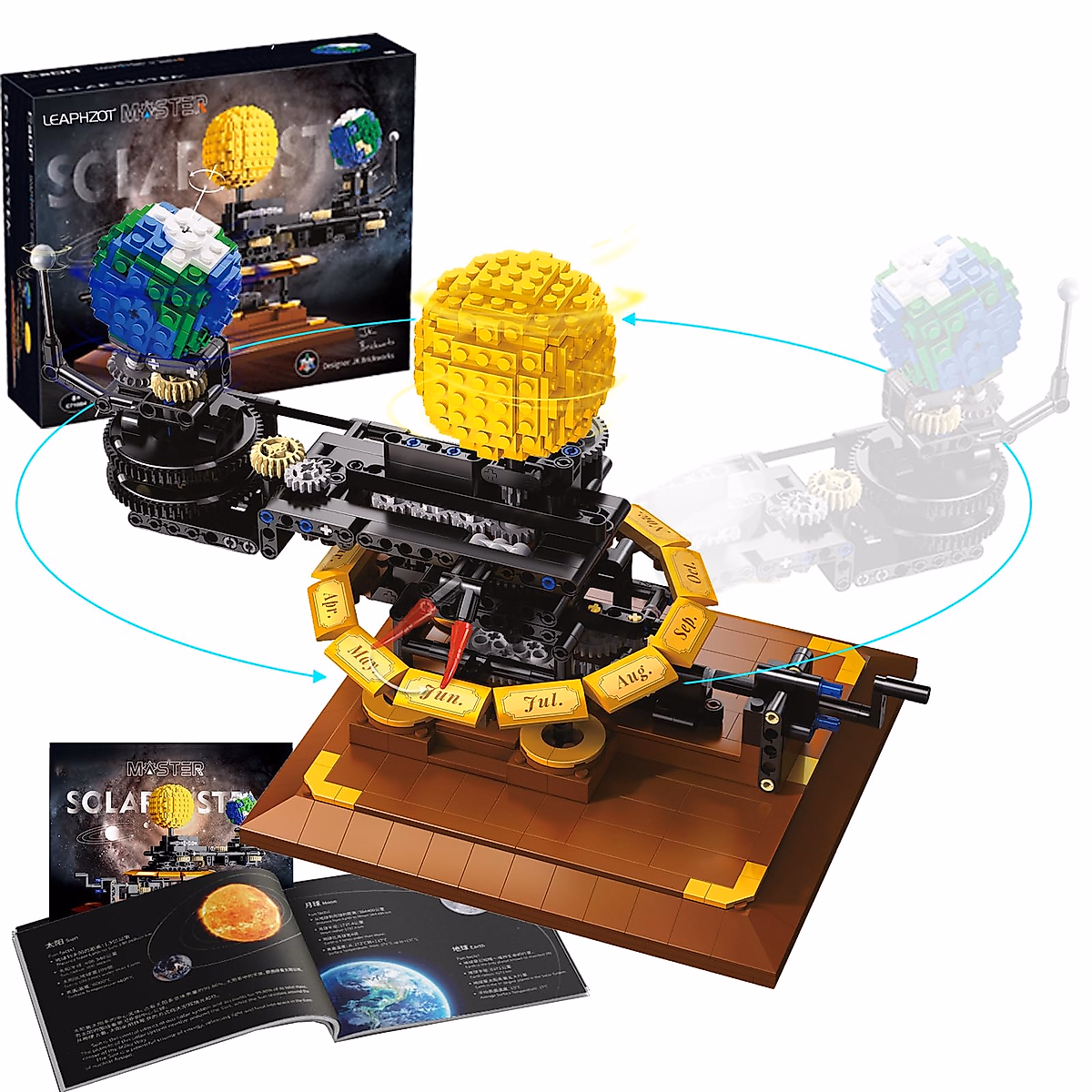 LEAPHZOT Solar System Earth Moon Sun Model,Astronomical Science Educational Building Blocks Sets,Kid's Brain-Inspired Space Toys for 8+ Kids Christmas Birthday Gifts(865 Pieces)