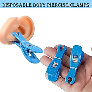 10 Pcs Body Piercing Clamps, Disposable Piercing Needle Clamps Slot Forceps Clamp Clip Hemostatic Forceps Ear Nose Lip Navel Piercing Supplies