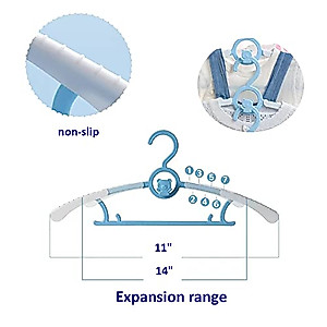 Baby Hangers for Nursery Closet,20pcs Retractable Adjustable and Non-Slip for Toddler Kids Child Closet Hangers