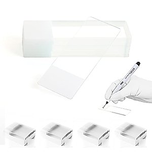 LABINVO Pre-cleaned Frosted Microscope Slide Set, 288Pcs of Dim.75.0X25.0X1.1mm Slides, 45°Corners, Super Grade, Ground Edges, with A Mark Pen, IN-MSP002