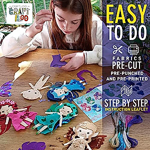 CRAFTILOO Fairy Elves Sewing Kit for Kids, Fun and Educational Fairytale Craft Set for Boys and Girls Age 7-12, Sew Your Own Felt Fairy Craft Kit for Beginners (Garden Rainbow Fairies Kit)