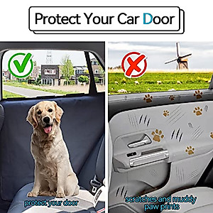 Durapower Dog Car Door Protector丨2 Pack Anti Pet Scratching Waterproof Vehicle Door Covers Guard Truck Interior Panel Safe SUV Universal 600D Black
