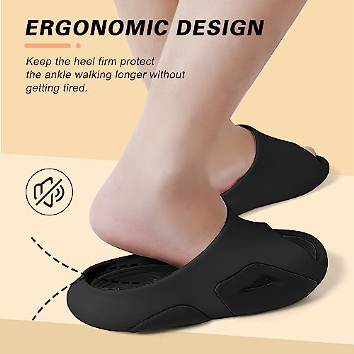 Besroad Cloud Slides For Women Men Slippers Bathroom Slides EVA Non Slip Thick Sole Platform Shoes Black 10-11 Women/9-10 Men
