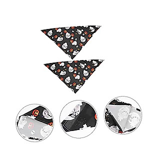 BCOATH 2 Pcs Pet Bib Cosplay Accessories Ghost Towel Pumpkin Cat Scarf Kitten Triangle Bibs Triangle Dog Necktie Dog Kerchief Washable Neckerchief Dog Bandanas Collar Polyester Bibs