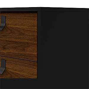 Tvilum 1 Door, 2 Drawer Sideboard, Black Matte/Walnut