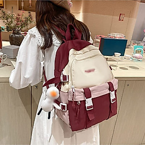 DINGZZ Fashion Unisex Large Capacity Student Backpack Teenage School Backpacks Waterproof Nylon Travel Bag (Color : E, Size : 30 * 12 * 42CM)