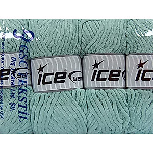 Lot of 4 x 100gr Skeins Ice Yarns Velvet Chenille Yarn Mint Green