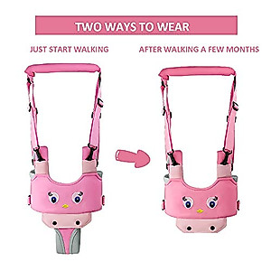 ORANGEHOME Baby Walker, Toddler Walking Harness Assistant, Handheld Walk Helper Babies, Safety Harnesses Breathable Help Stand Up&Walk Learning Helper for 7-24 Month Infant Activity-Pink