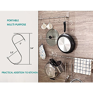 Evob 20 Pack 3.4" S Shaped Hooks Stainless Steel Metal Hangers Hanging Hooks for Kitchen, Work Shop, Bathroom, Garden