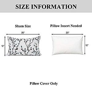 YOUR SMILE Classical Embroidery Jacquard Farmhouse Oblong Rectangle Chenille Teal Leaf Decorative Throw Pillow Case,12x20 inch