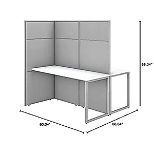 Bush Business Furniture Easy Office 2 Person Cubicle Desk Workstation, 60W x 66H, Pure White