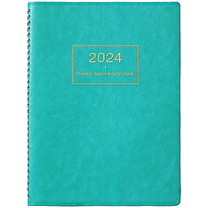 2024 Weekly Appointment Book & Planner - Large 2024 Daily Hourly Planner, January 2024 - December 2024, 8.5" x 11", 2024 Appointment Book with 15-Minute Interval + Thick Paper + Pocket - Turquoise