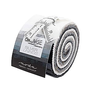 BasicGrey Grunge Basics Silver Linings Junior Jelly Roll 20 2.5-inch Strips Moda Fabrics 30150JJRSL