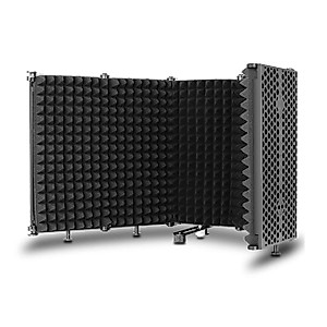 Bomaite Broadcast Studio Adjustable Angle Foldable Noise Reduction Sound Absorbing Microphone Wind Screen Shield