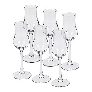 SECEN LONDON Set of 6, 3.2 oz, Crystal Glass Stemware Collection Fruit Brandy/Grappa Cocktail Spirits Glass, Dinner Drinks, Italian Tulip Shape, Tasting Glasses, Perfect For Nosing and Sipping