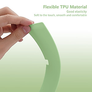 PlayVital ZealProtect Soft Protective Case for Nintendo Switch OLED, Flexible Protector Joycon Grip Cover for Nintendo Switch OLED with Thumb Grip Caps & ABXY Direction Button Caps - Matcha Green