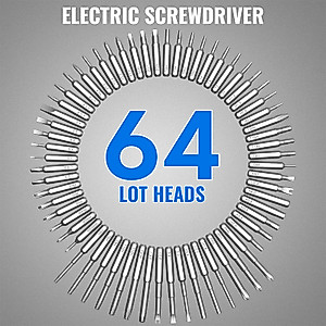 Mini Electric Screwdriver 3.7V, Cordless Screwdriver Set, Precision Electric Screwdriver 72-in-1 Magnetic Bits, Rechargeable Portable Repair Tool Kit for Electronics Laptops Glasses Clocks