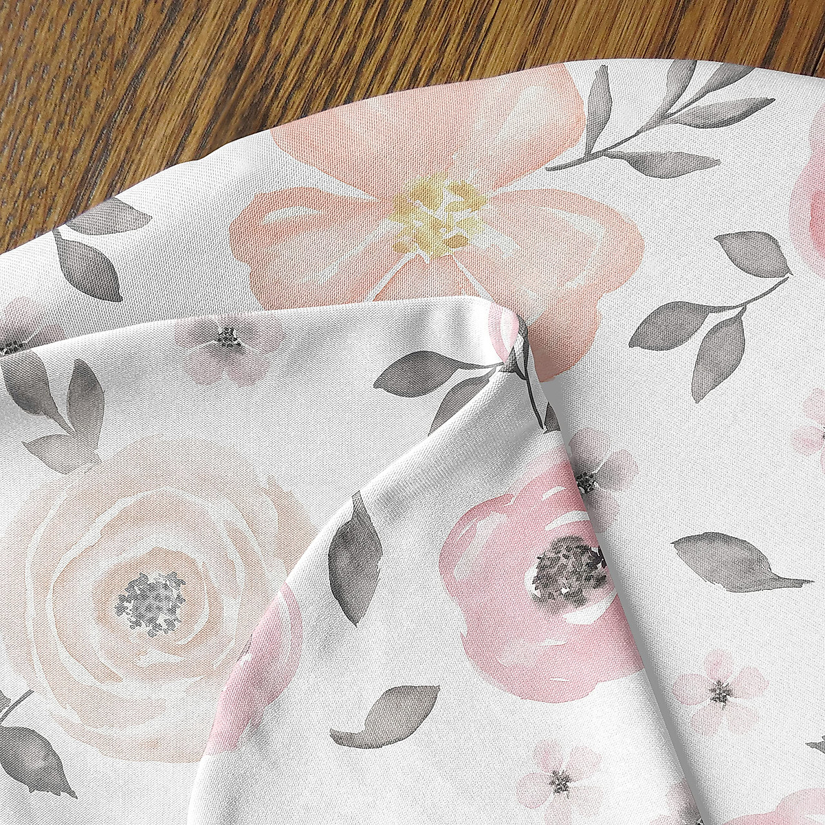 Sweet Jojo Designs Watercolor Floral Nursing Pillow Cover Breastfeeding Pillowcase for Newborn Infant Bottle Breast Feeding Pillow NOT Included - Blush Pink Grey Boho Shabby Chic Rose Flower Farmhouse