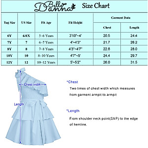 Danna Belle Pink Dress for Girls Summer Party One Shoulder Sleeveless Ruffle Dresses Size 7