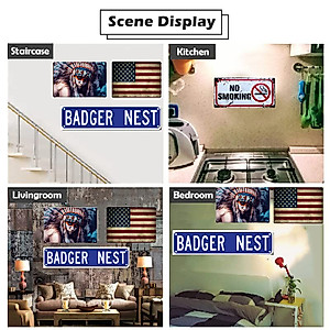 ERMUHEY Dirt Bike Racing Motocross Racing American Flag Sign Metal Tin Signs, Racing Motocross Poster for Home/Office/Garages/Bedroom/Cafes Bars Pub/Man Cave Wall Decor Plaque Sign 12x8 Inch