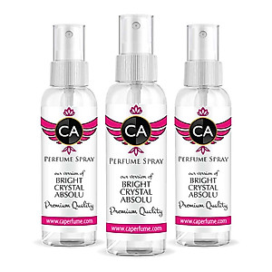CA Perfume Impression of Bright Crystal Absolu For Women Replica Version Fragrance Dupes Concentrated Long Lasting Eau de Parfum Spray Refillable Atomizer Bottle 2 Fl Oz/60ml-X3