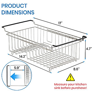 TreeLen Expandable Dish Drying Rack Over The Sink Small Dish Drainer in Sink Adjustable Rustproof Sink Strainers for Kitchen-304 Stainless Steel