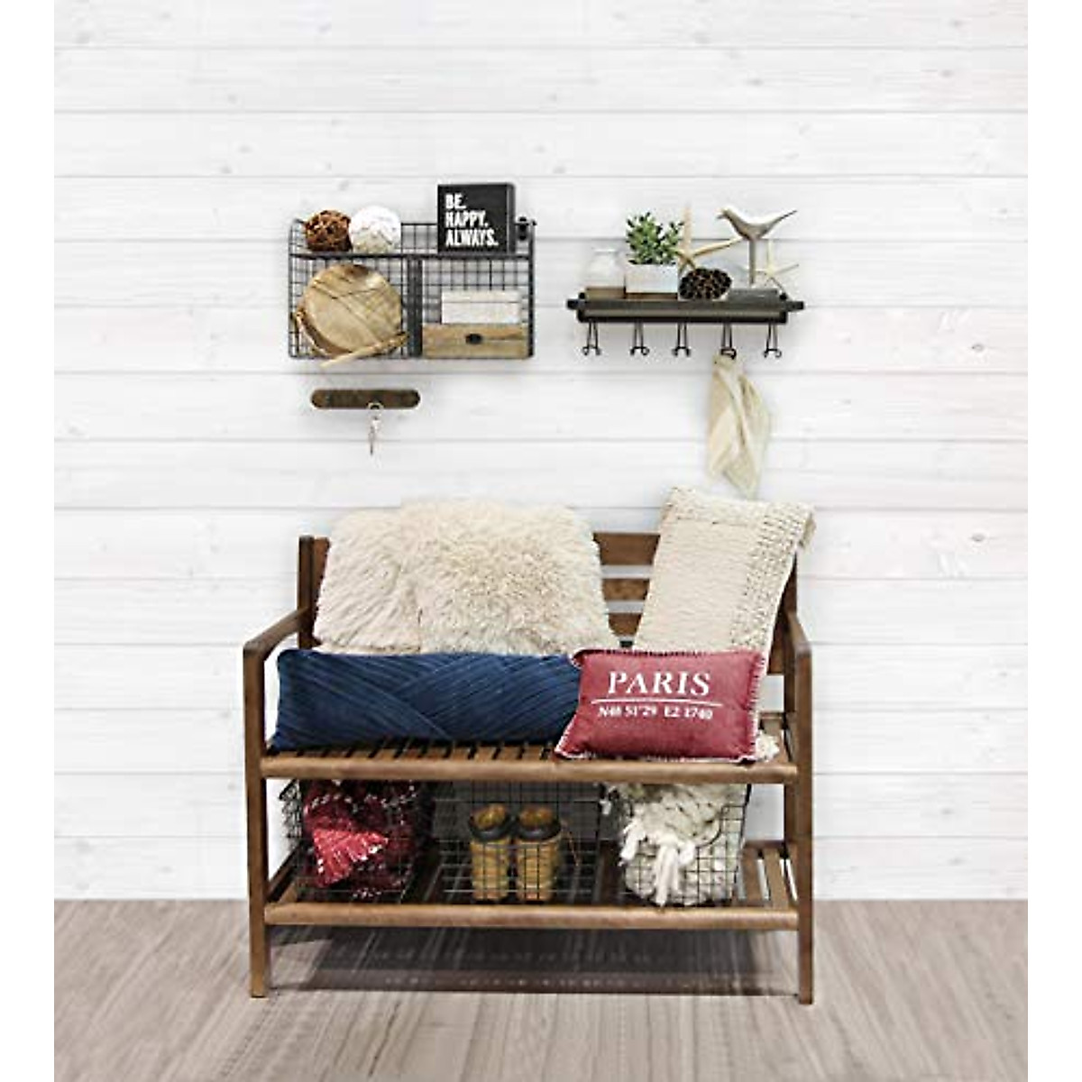 Spectrum Diversified Scoop Wire Basket, Vintage-Inspired Steel Storage Solution for Kitchen, Pantry, Closet, Bathroom, Craft Room & Garage, Pack of 1, Industrial Gray