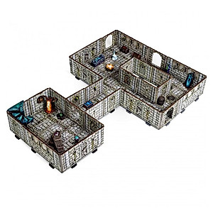 Dungeons & Lasers Fantasy Starter Set with 286 Pieces of Tabletop D&D Terrain and DND Accessories for 5E Compatible RPG Games - Unpainted and Unassembled - for Ages 14+