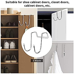 Colorlife Over The Door Hooks 8 Pack S Hooks for Hanging Heavy Duty Metal Organizer Hooks for Living Room, Bedroom, Bathroom, Kitchen Hanging Pots,Pans,Kitchen Utensil,Plants,Cups,Bags,Clothes-Silver