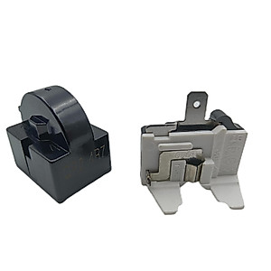 QP2-4.7 PTC Starter Relay 1 Pin Refrigerator Starter Relay and 6750C-0005P Refrigerator Overload Protector Compatible with LG Refrigerator Compressor