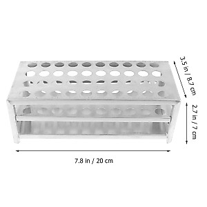 Test Tube Rack Aluminum Blood Collection Tube Holder - School Supply Equipment Storage Organizer for Laboratory (40x12.5)