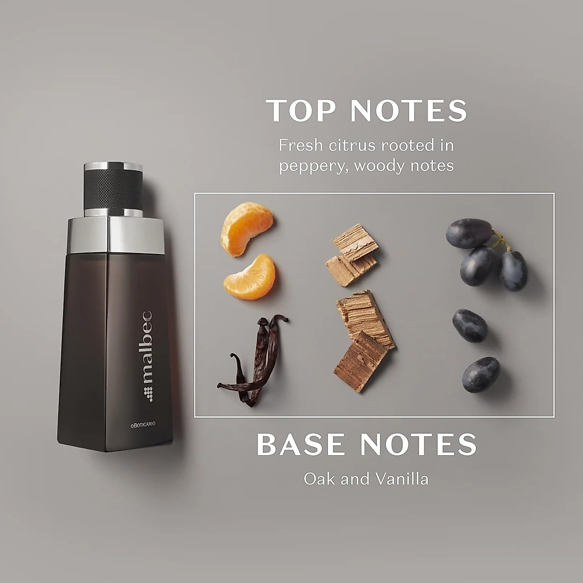 Malbec Eau de Toilette By O Boticario, Cologne For Men, Long-Lasting Fragrances, French Oak Barrel-Aged Red Wine & Woody Amber Perfume Scent, 3.4 Ounce