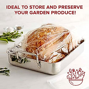 Turkey Oven Bags- Multi-Purpose Oven Bags for Cooking Baking, Roasting & Harvesting- Smell Proof Oven Cooking Bags Safe for Cooking Meats, Fish & Vegetables - Clear (15.2" x 20”) (36)