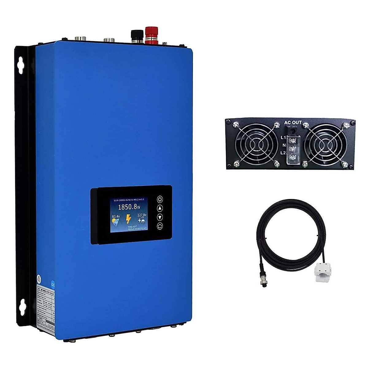 Y&H 2000W Grid Tie Inverter Power Limiter LCD Display DC50-90V Solar Input AC185-265V Output SUN-2000GTIL2-H