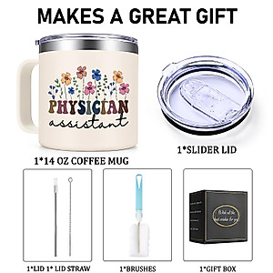 Physician Assistant Gifts for Women, Physician Coffee Mug for National Physician Assistant Day, Birthday and Christmas, 14oz Stainless Steel Insulated Coffee Mug for Physician Assistant, Creamy White