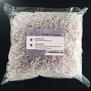 Mrs Fizz Crinkle Cut Paper Shred Filler for Packing and Filling Gift Baskets (2 LB) White