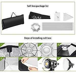 GVM 80W Softbox Lighting Kit with APP Control, Professional Studio Photography Lighting with Digital Display, LED Video Light Color Temperature 5600K and CRI 97+ for Portrait Product Fashion Shoot